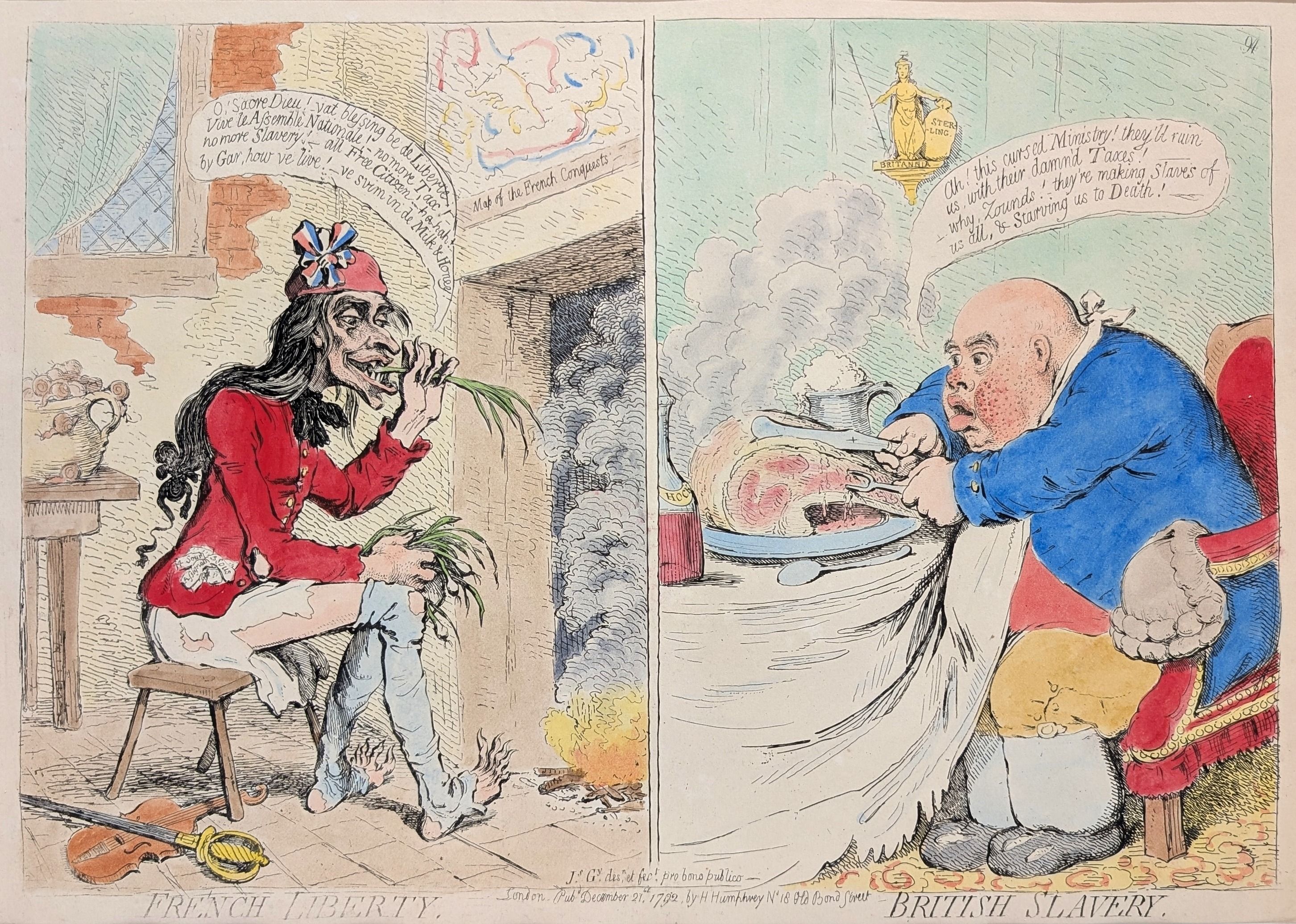 Gillray, James. French Liberty - British Slavery. Original antique ...