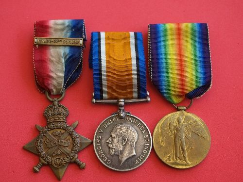 1914 Trio 7449 Pte Baker 1st Hampshire Regt | Charlies Medals
